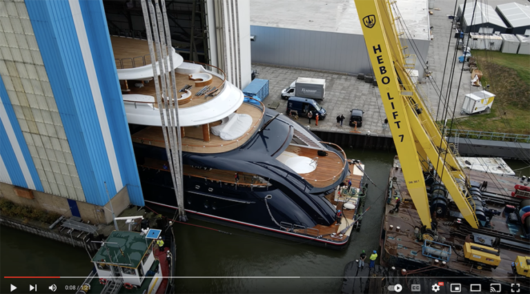 118M Feadship 1010 Launch Video - Troyer Yachts